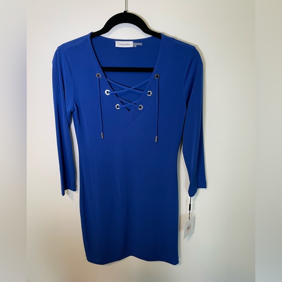 Calvin Klein | Dresses | Calvin Klein Royal Blue Fitted Dress | Poshmark